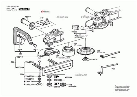 Запчасти для болгарки Bosch GWS 18-180 деталировка 3 (0601351003 ...