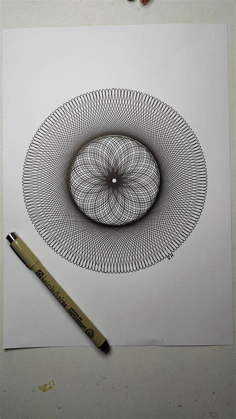 Handdrawn Black Spirograph Mandala Bohemian Style Mandala Etsy