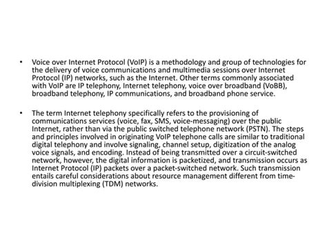Voice Over Internet Protocol Ppt