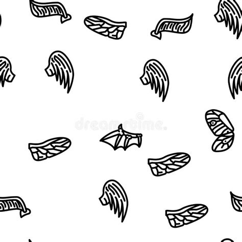 Wing Fly Animal Bird And Insect Vector Seamless Pattern Stock