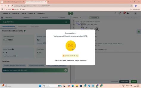 Vinay Chapparapu On Linkedin Geekstreak2024 Dsa Gfg160 Python