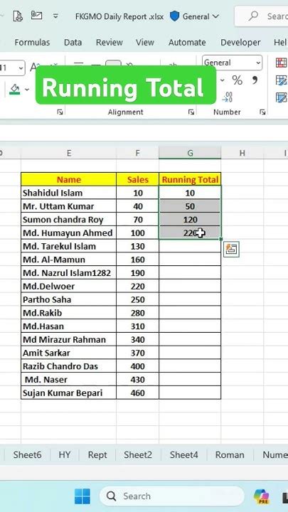 running total in excel exceltech e exceltips excelfunction