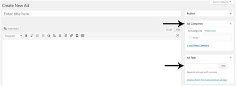 Creating Ad Categories And Ad Tags Using Classipress 4x Appthemes Docs