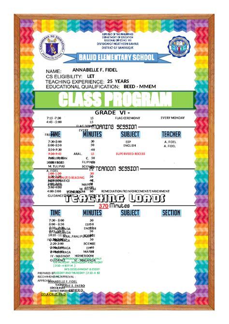 Class Program Annabelle Final Republic Of The Philippines Department Of Education Regional