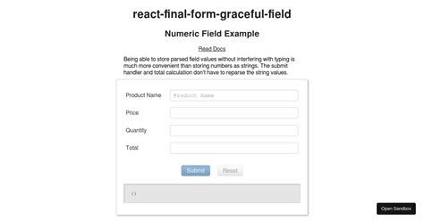 React Final Form Graceful Field Examples Codesandbox