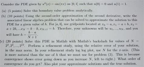 Solved Consider the PDE given by u x sin πx on 0 1 Chegg com