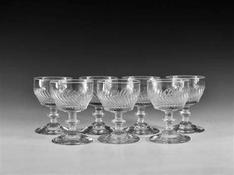 Antique Glass Port Glasses Set Of Seveseven Port Glasses English C1820