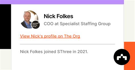 Nick Folkes Coo At Specialist Staffing Group The Org