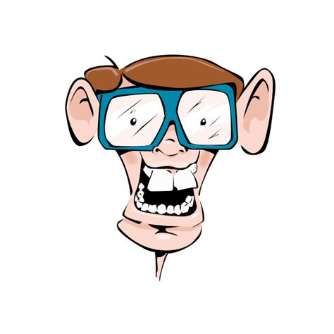 Vector Clip Art Of Comic Geek Face With Glasses Free Svg