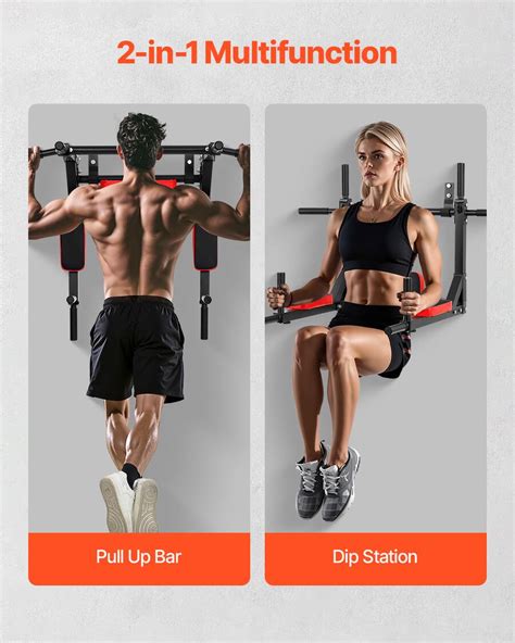 Vevor Multifunctional Pull Up Bar Wall Mounted Chin Up Bar Dip Station