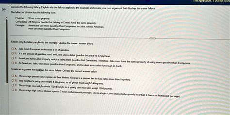 Consider The Following Fallacy Explain Why The Fallacy Applies To The