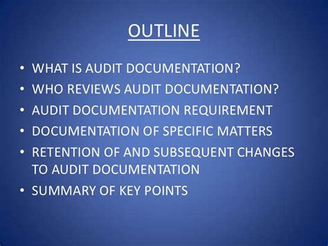 Audit Documentation Presentation