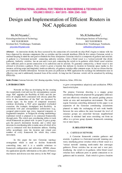 pdf design and implementation of efficient routers in noc application
