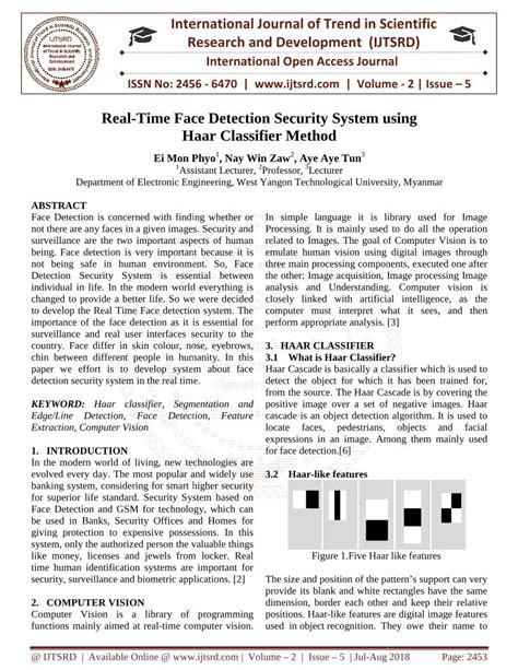 Pdf Real Time Face Detection Security System Using Haar Classifier