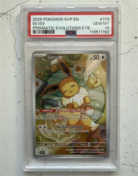 Eevee 173 Pokemon Scarlet And Violet Prismatic Evolutions Etb Promo Psa