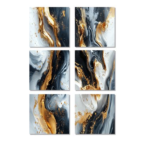 Mercer41 Carolina Abstract Marble Wall Art Prints Set Of 6 Wayfair