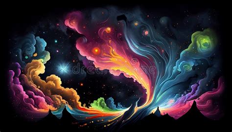 Generative Ai A Stunning Display Of Stars And Nebulas Swirling Together In A Kaleidoscope Of