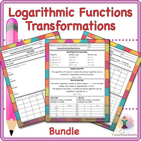 Logarithmic Transformations Bundle Amped Up Learning Logarithmic Functions Algebra