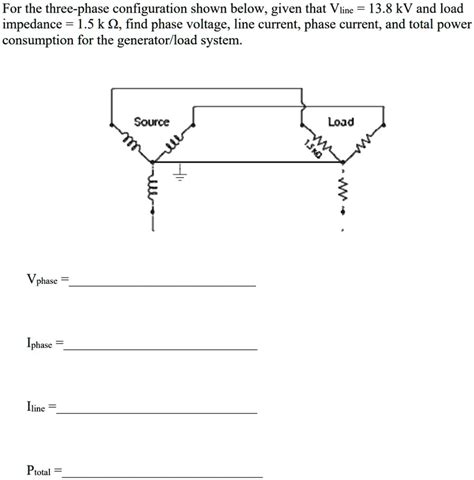 solved for the three phase configuration shown below given that vine