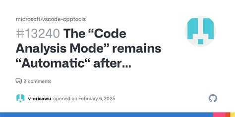 The Code Analysis Mode” Remains Automatic After Unchecking The C
