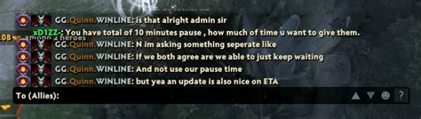 Quinn Asks Admin If They Can Wait For 9class Rdota2