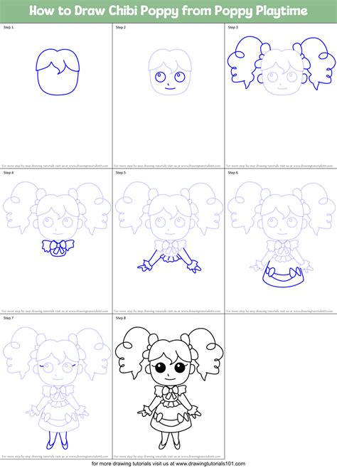 How To Draw Chibi Poppy From Poppy Playtime Poppy Playtime Step By Step DrawingTutorials