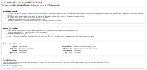 Python Flask Web App Hosted On Azure Giving 500 Error During Post And