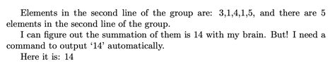 Expl3 How To Sum All The Elements In A Group In Specific Row With The Package `listofitems
