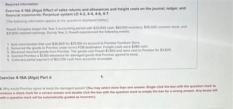 solved required information exercise 4 16a algo effect of
