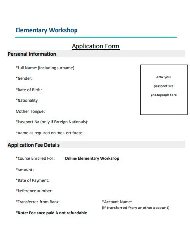 Free 21 Sample Workshop Application Forms In Pdf