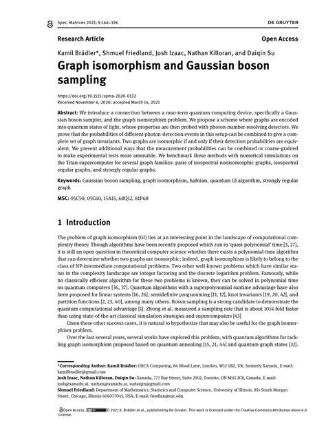 pdf graph isomorphism and gaussian boson sampling