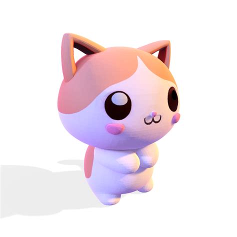 🐱 Chibi Kawaii Cat 3d Model Cute Low Poly And Print Ready Figurine・ Stl File For 3d Printing・cults