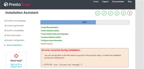 500 Error {success True Message } When Clean Installing 1 7 8 8 Installing