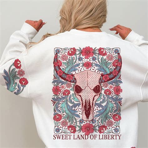 Sweet Land Of Liberty Skull Wsleeve Dtf Transfer Our Little Tribe