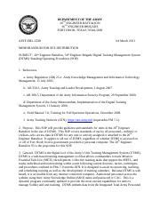 Th EN BN DTMS SOP Doc DEPARTMENT OF THE ARMY TH ENGINEER BATTALION TH ENGINEER BRIGADE