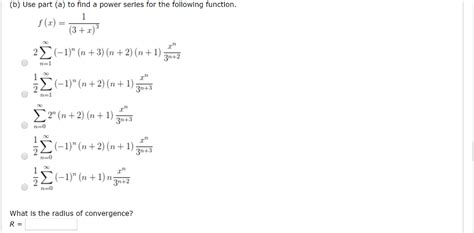 Solved A Use Differentiation To Find A Power Series