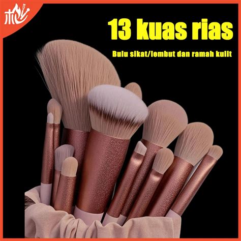 Jual ⭐cod⭐kuas Rias Set Kuas Makeup Isi 13 Kuas Eyeshadow Dan Kuas Blush Set Kuas Makeup Dengan