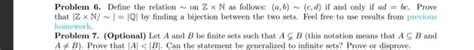 solved problem 6 define the relation ∼ on z×n as follows