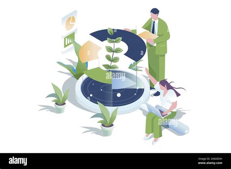 Data Analysis Web Concept In 3d Isometric Design People Making