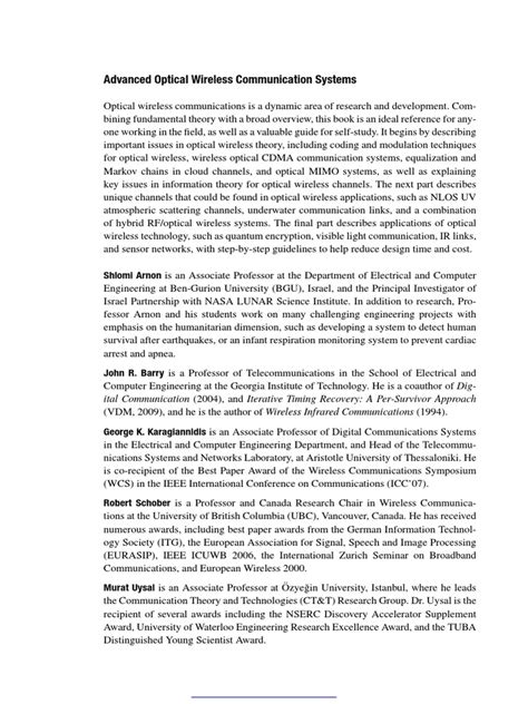 Advanced Optical Wireless Communication Systems Pdf Pdf Low Density Parity Check Code