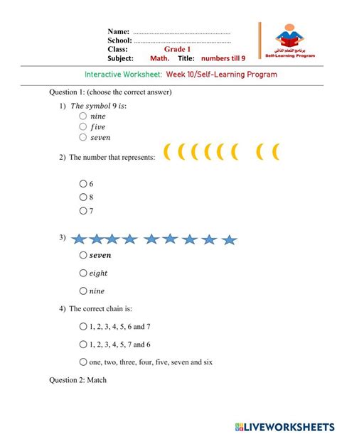 Sy21 22 W10 Gr1 Math Int Ws Worksheet Live Worksheets