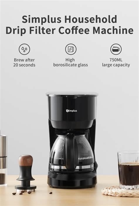 Simplus Drip Coffee Maker Coffee Machine 750ml Large Capacity Brew Coffee Or Tea Shopee