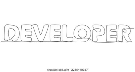 One Continuous Line Developer Word Thin Stock Vector Royalty Free 2265440367 Shutterstock