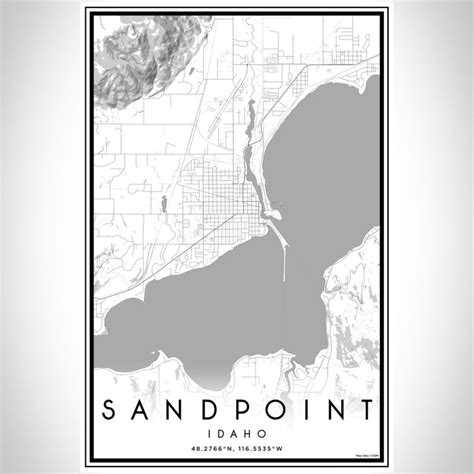 Sandpoint Idaho Map Print In Classic — Jace Maps