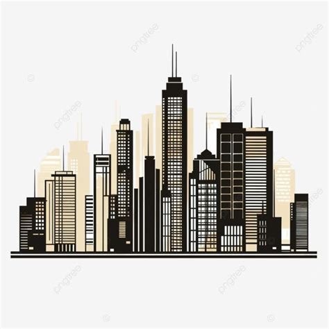 Ilustración De Edificios De Gran Altura En Estilo Minimalista Png