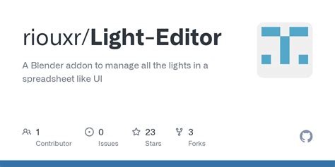 Github Riouxrlight Editor A Blender Addon To Manage All The Lights