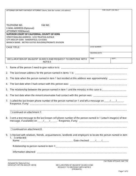 Form Krn Sup Crt Pb 003 Fill Out Sign Online And Download Printable