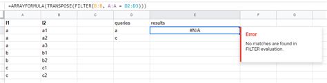 google sheets - use ARRAYFORMULA to find all matching rows/values in a source table from a ...