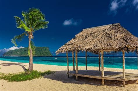 Premium Photo Tropical Vibrant Natural Beach On Samoa Island With