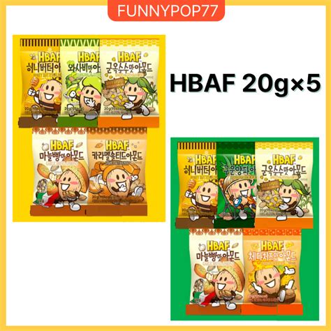 Hbaf Party Pack Mini 5cs 20g 5 100g Various Flavor Korea Almond Snack